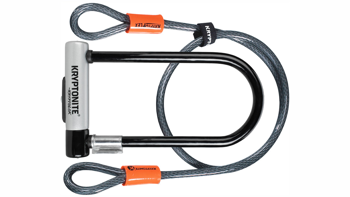 Kryptolok Standard U-Lock with 4 foot Kryptoflex cable Sold Secure Gol ...